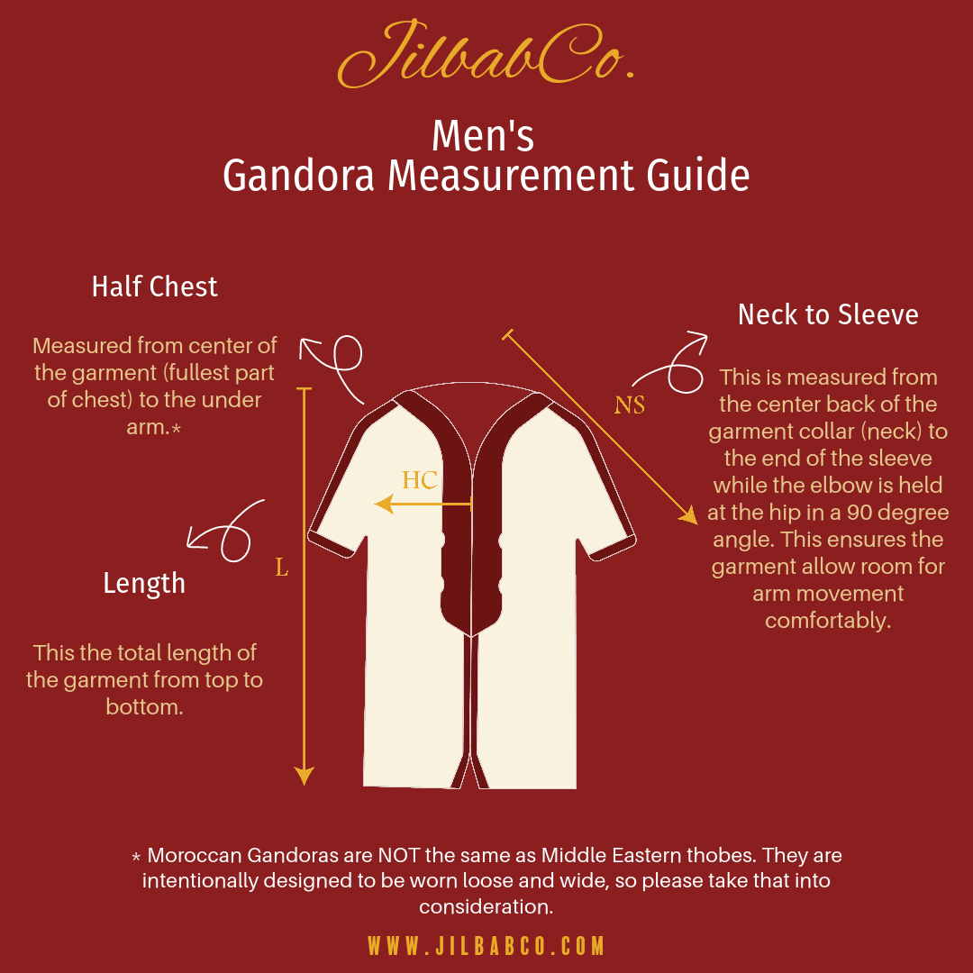 Gandora Size Guide – JilbabCo Clothing Company
